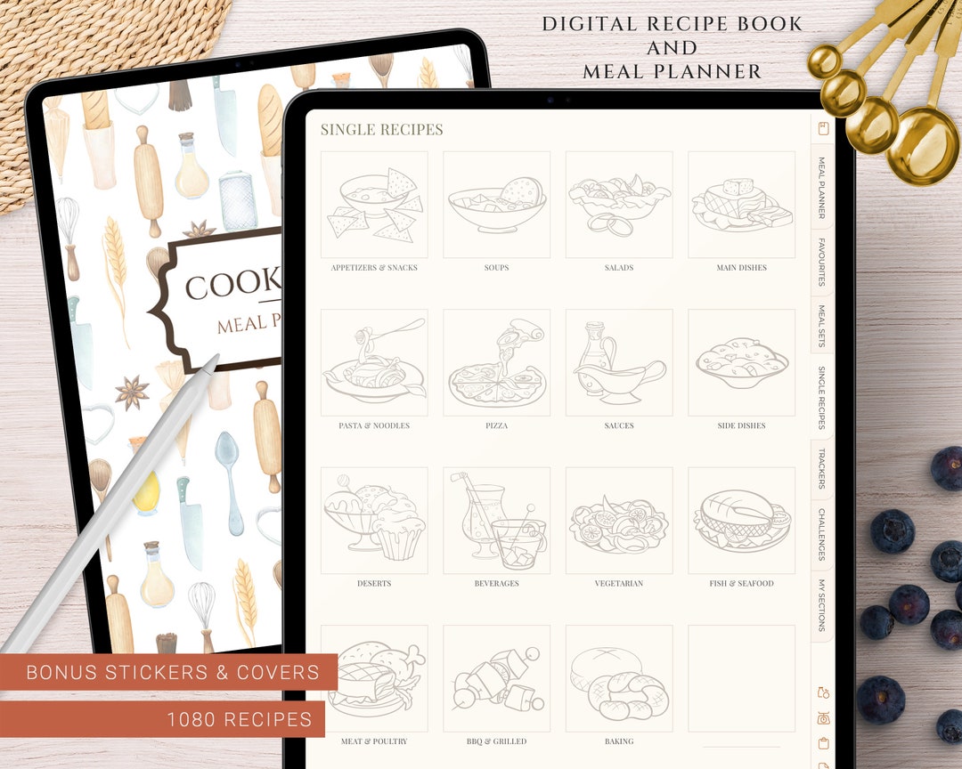 Digital Recipe Book for Goodnotes, Notability Digital Meal Planner ...