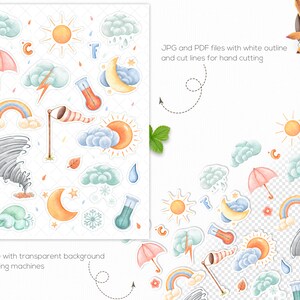 Weather Sticker Sheet | Weather Planner Stickers | Bullet Journal ...