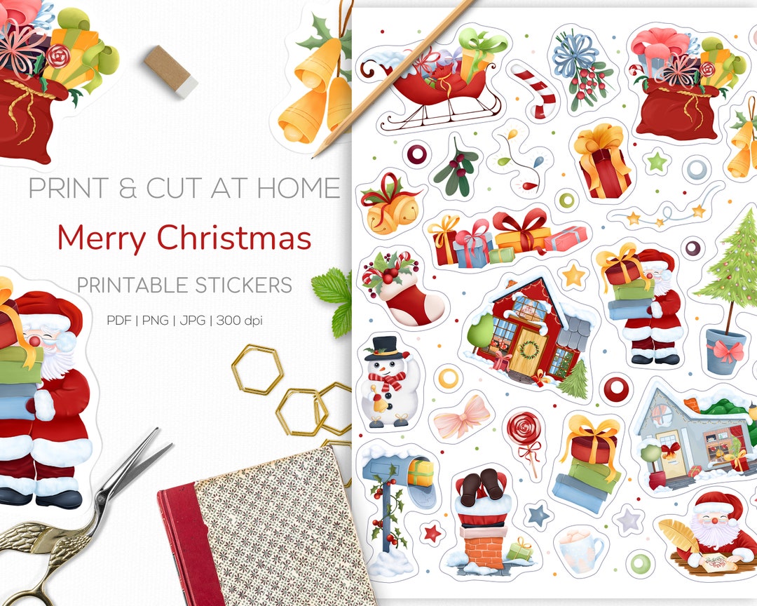 Christmas Sticker Sheet Holiday Planner Stickers Bullet - Etsy