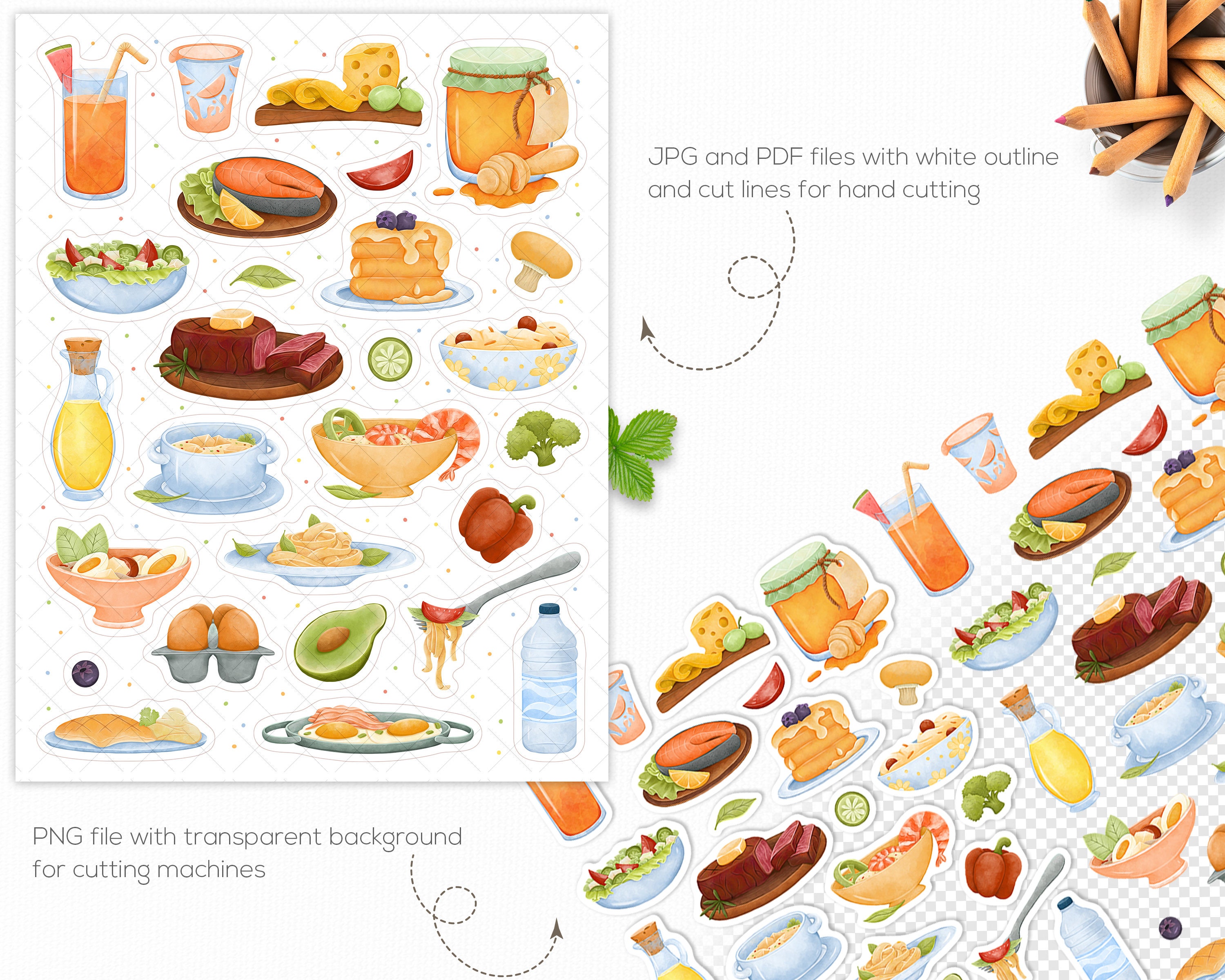 Healthy Food Sticker Sheet Food Planner Stickers Bullet - Etsy