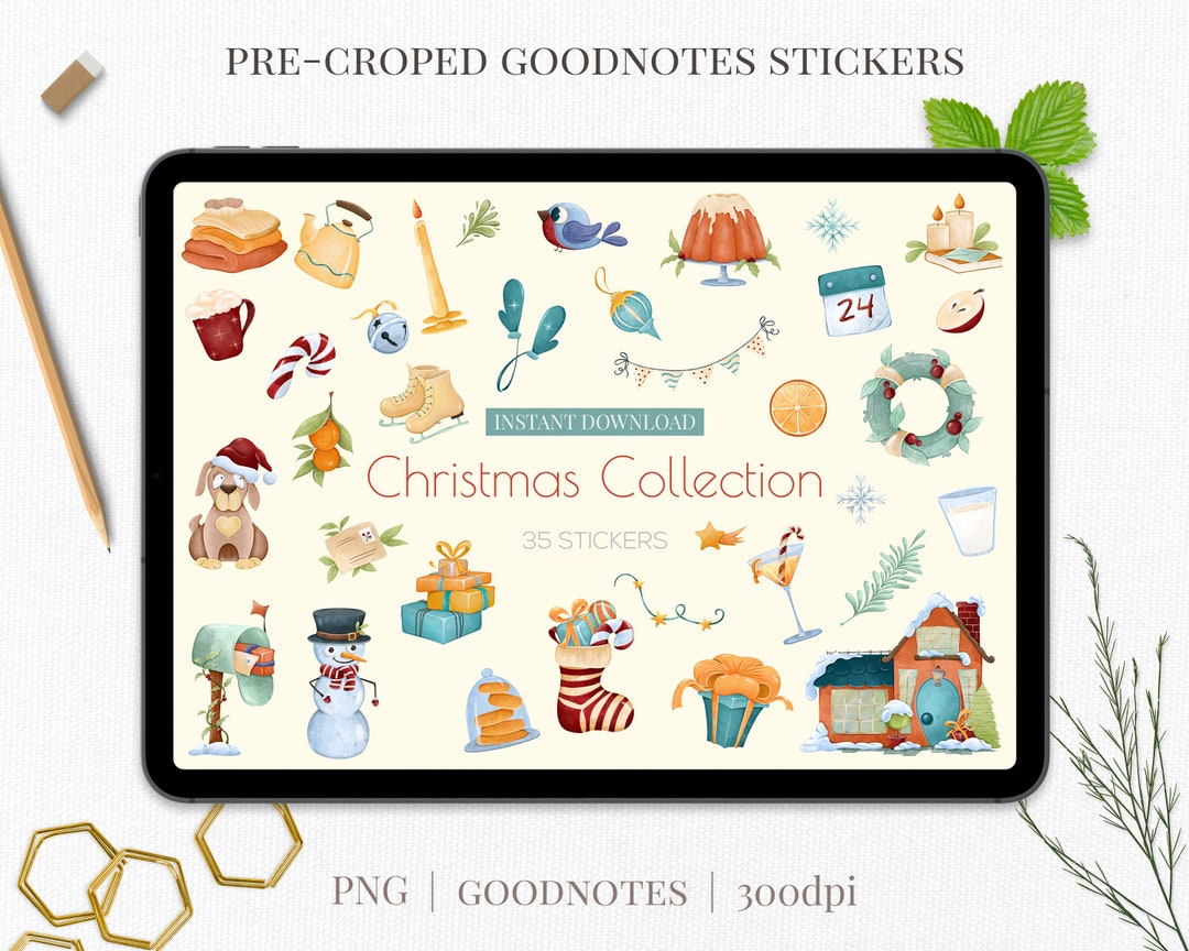 Christmas Goodnotes Stickers | Cute Christmas Digital Planner Stickers ...