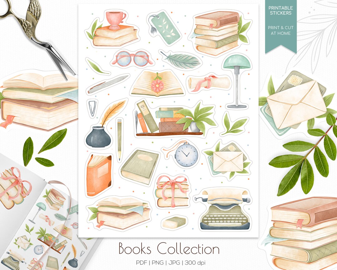 Books Sticker Sheet | Education Planner Stickers | Bullet Journal ...