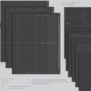 Digital Reading Journal Dark Mode | Book Tracker | Book Review and ...