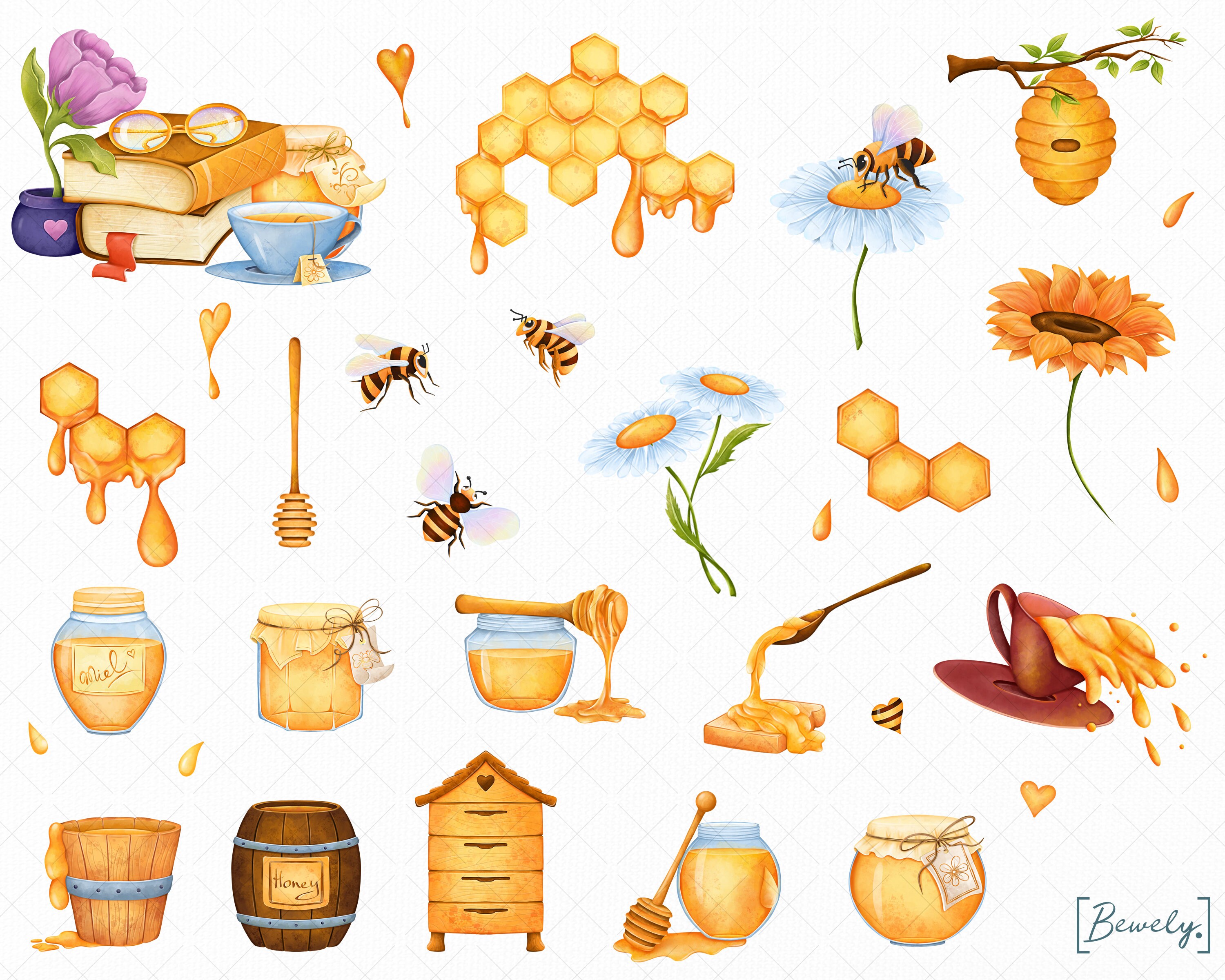 Bees and Honey Printable Sticker Sheet Cute Honey Planner - Etsy
