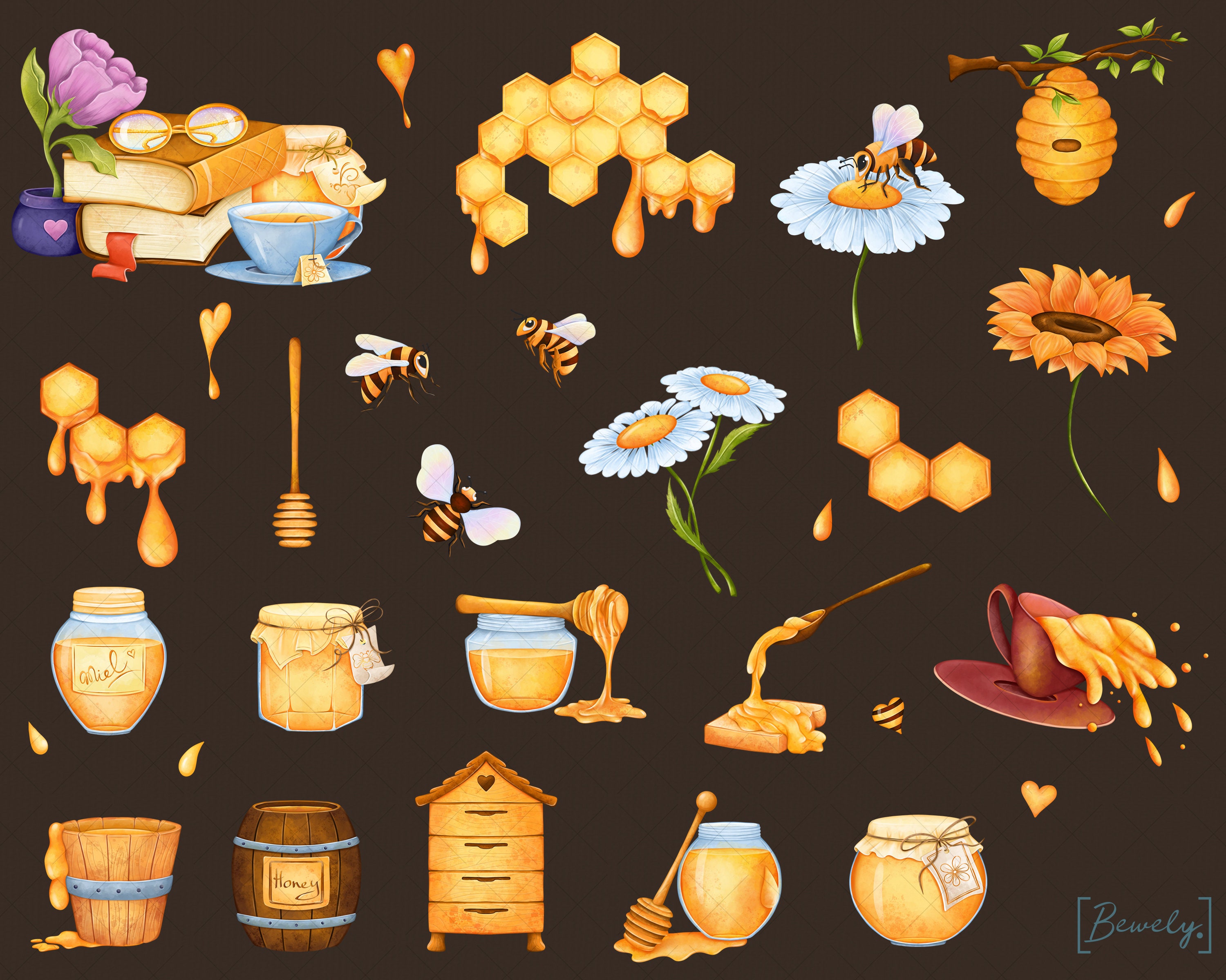Bees and Honey Printable Sticker Sheet Cute Honey Planner - Etsy