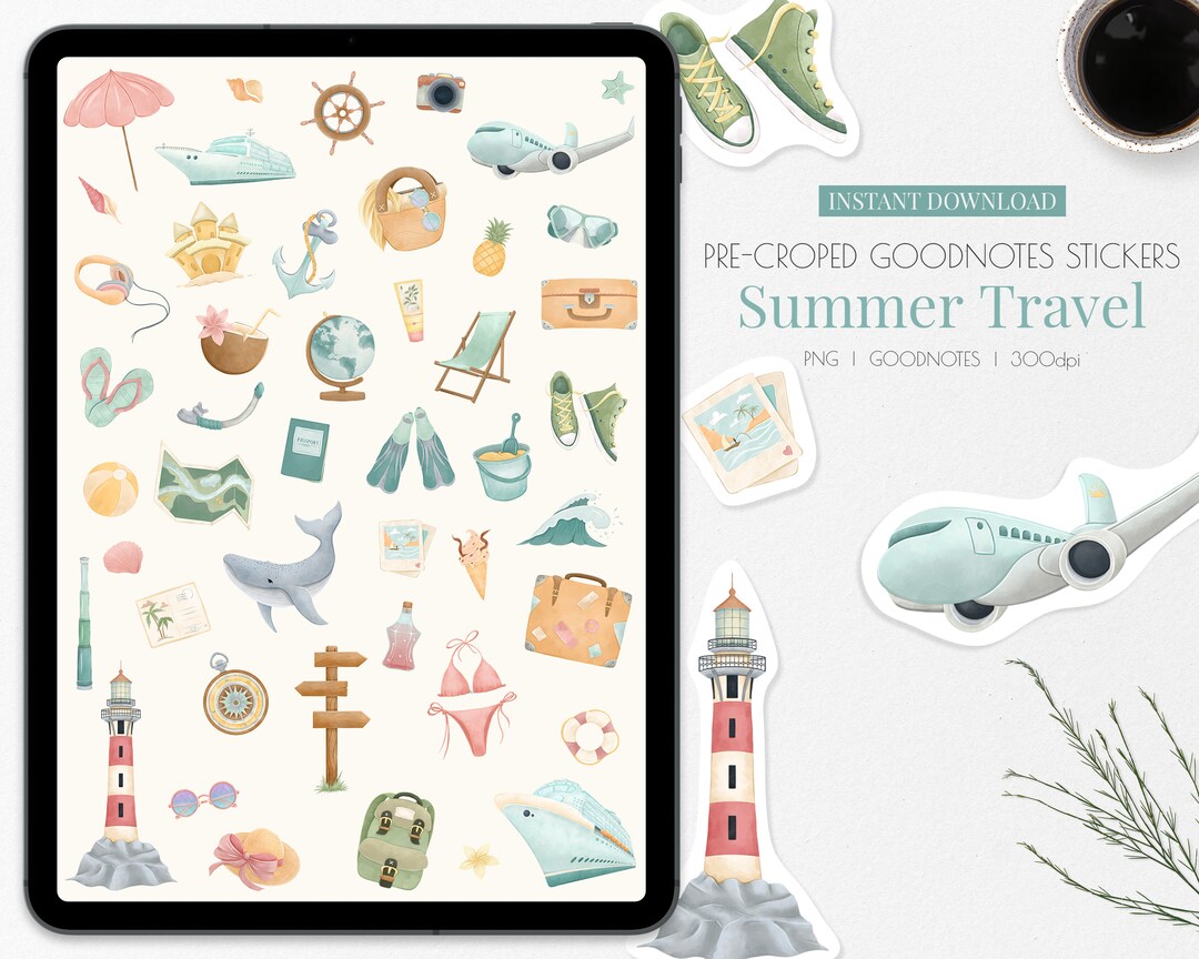 Summer Goodnotes Stickers | Summer Digital Planner Stickers | Pre ...