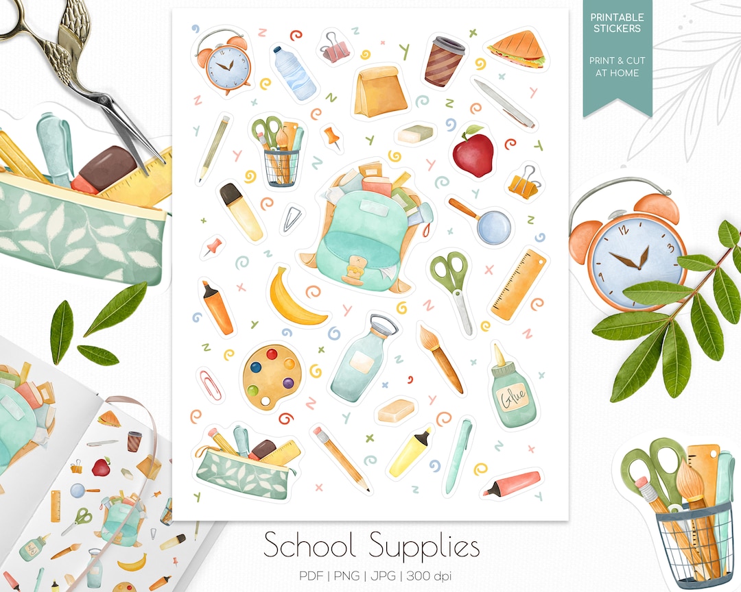 School Sticker Sheet Education Planner Stickers Bullet Journal Stickers ...