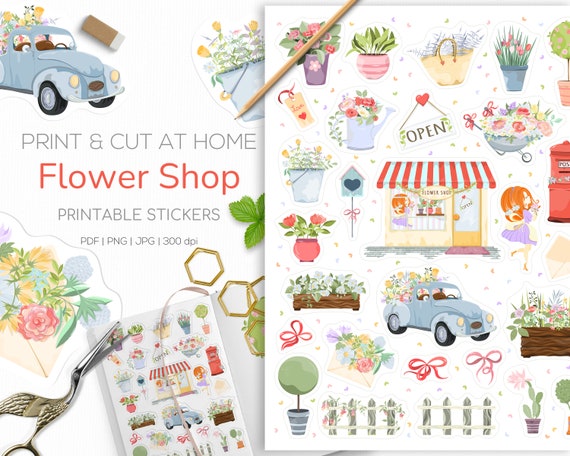 Flower Market Sticker Sheet Cute Floral Planner Stickers - Etsy