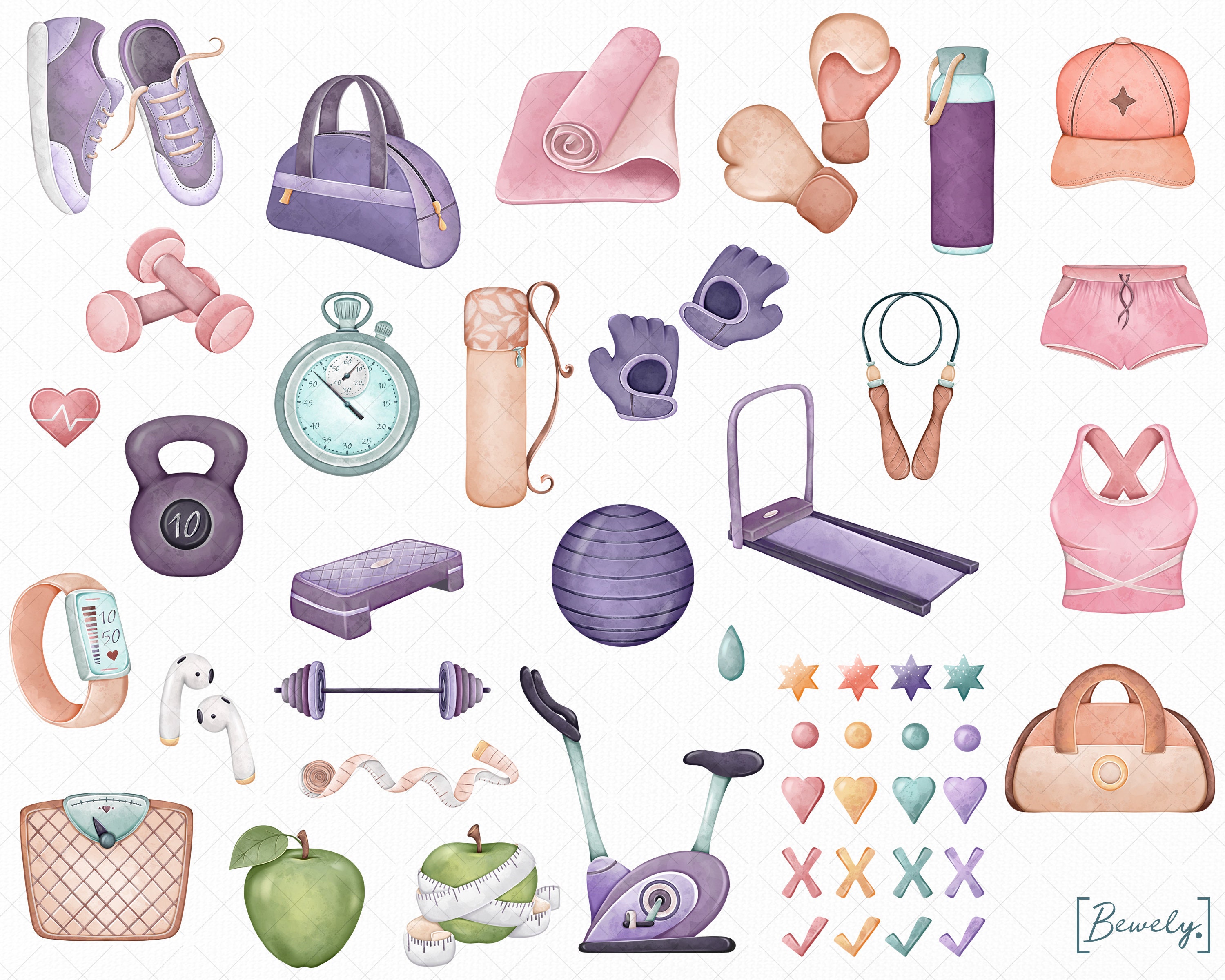 Fitness Goodnotes Stickers Cute Gym Digital Planner Stickers Pre ...