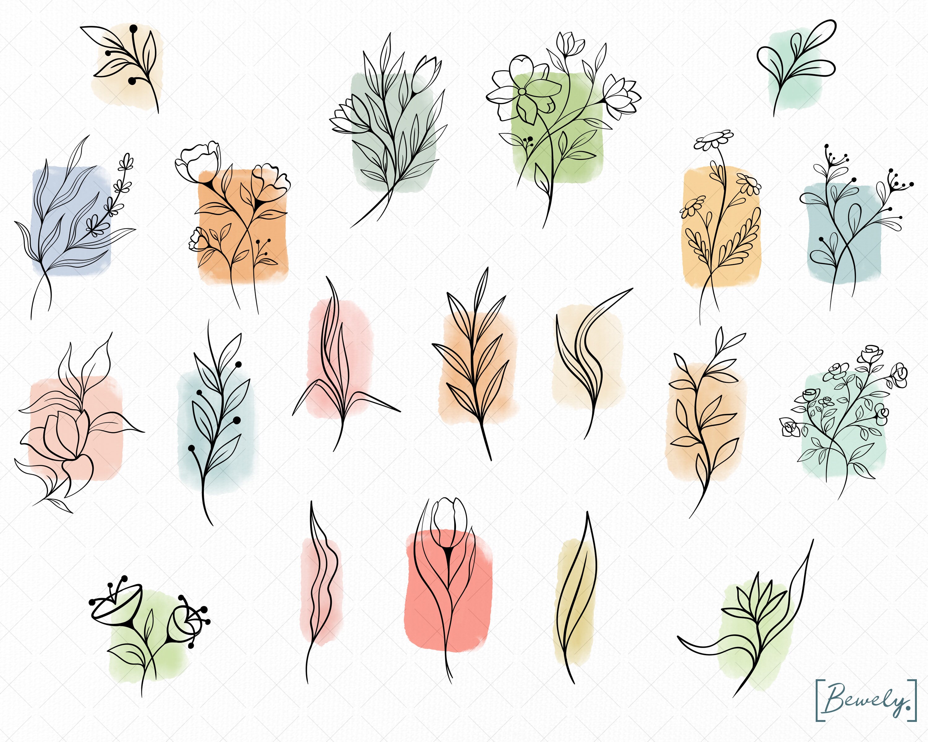 Watercolor Flowers Sticker Sheet Cute Flower Planner - Etsy