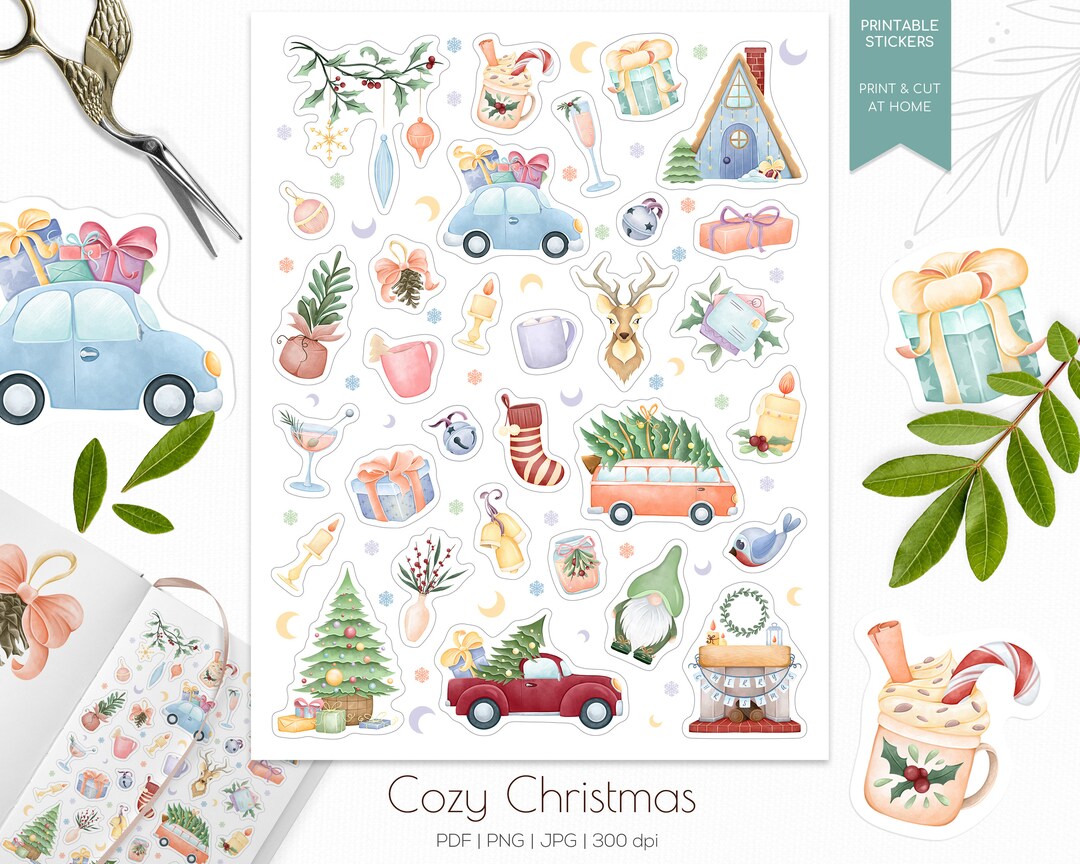 Christmas Sticker Sheet | Holiday Planner Stickers | Bullet Journal ...