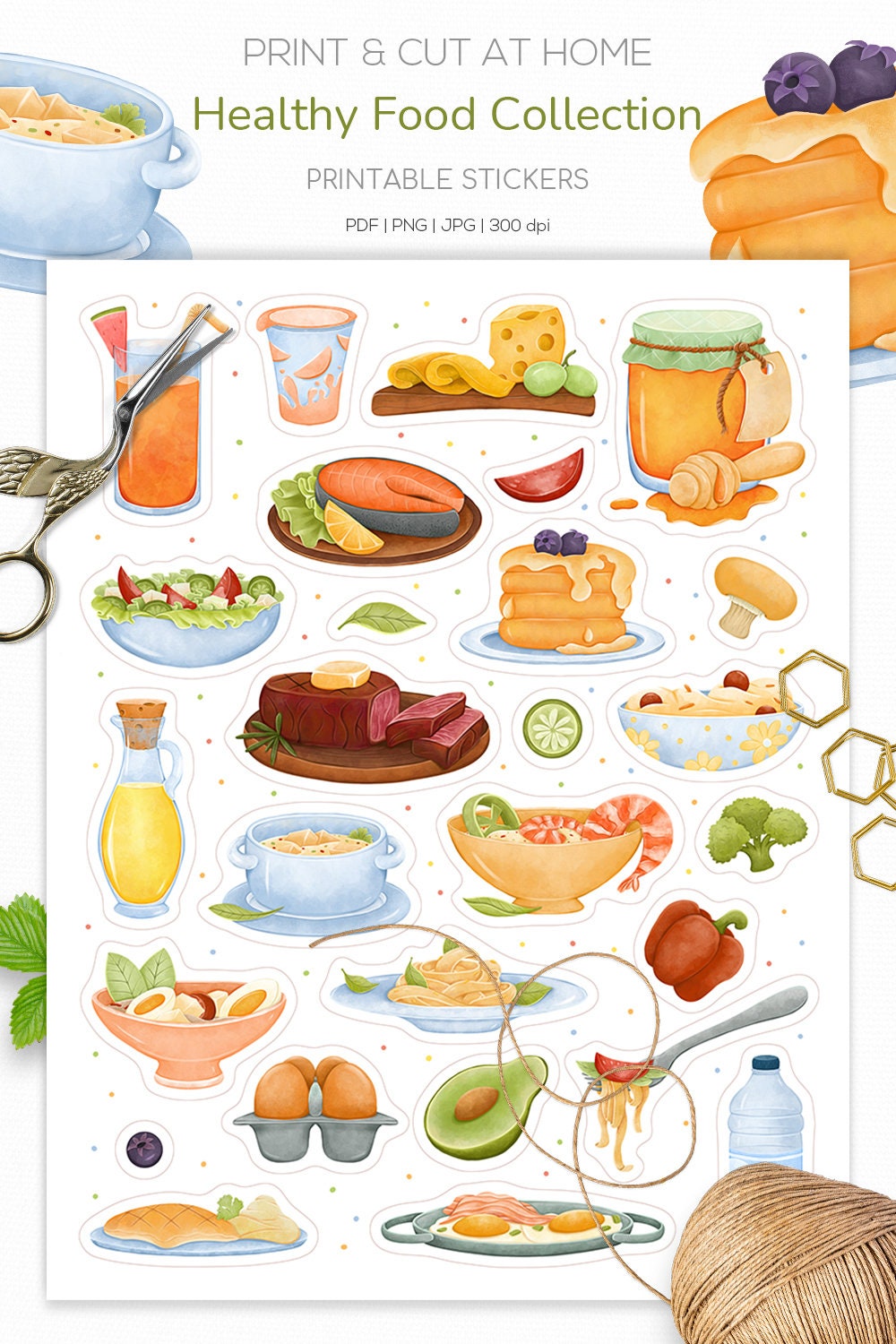 Healthy Food Sticker Sheet Food Planner Stickers Bullet - Etsy