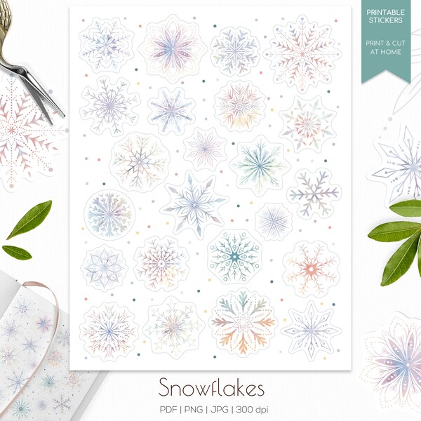 Snowflake Stickers - Etsy UK