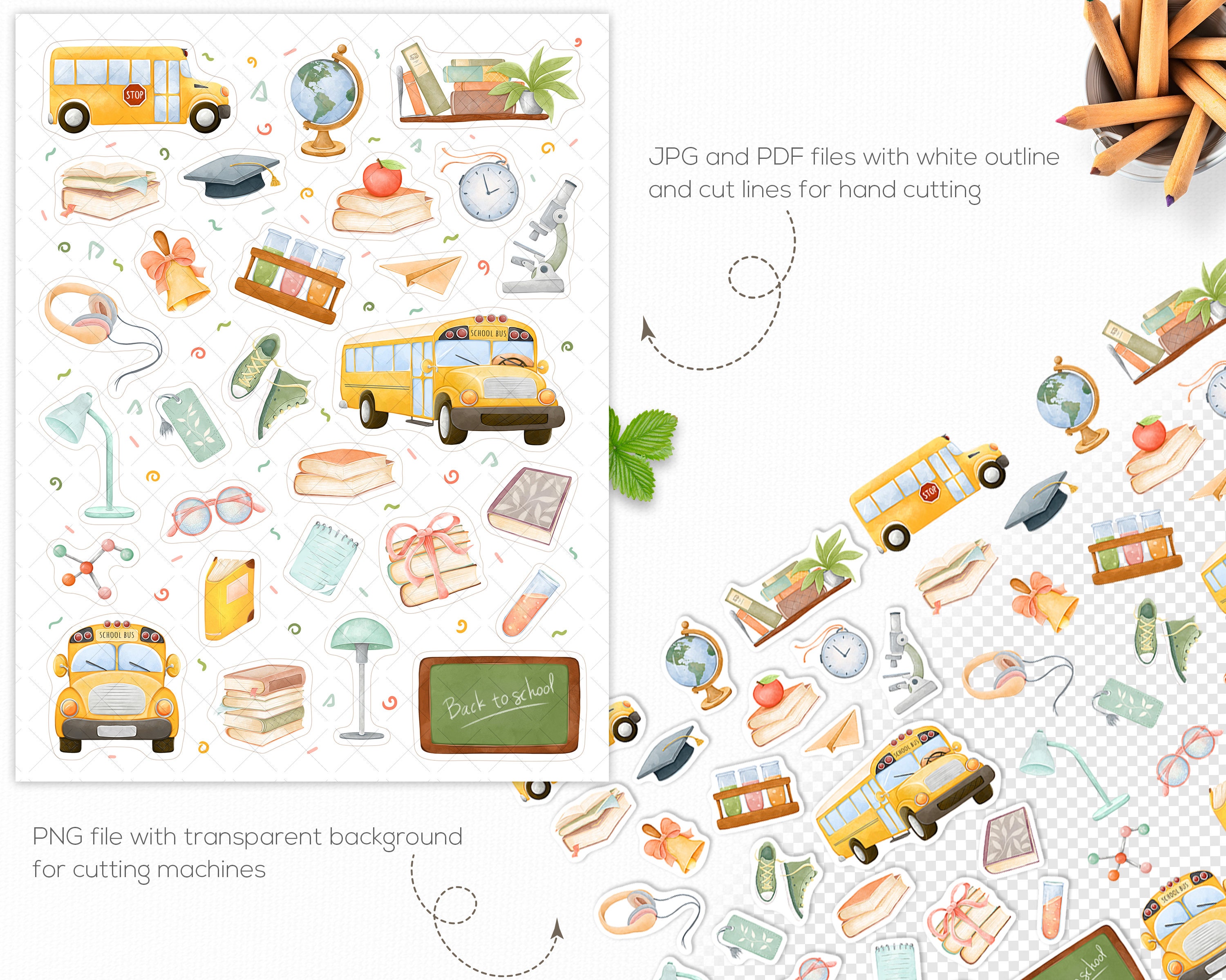 School Sticker Sheet Education Planner Stickers Bullet Journal Stickers ...