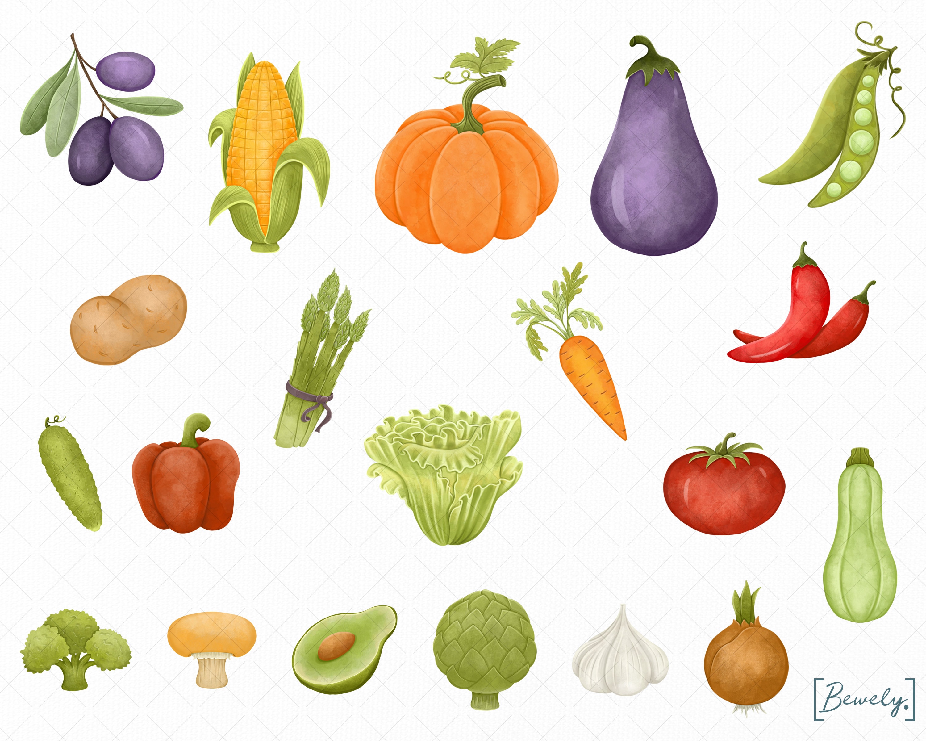 Vegetable Sticker Sheet Printable Veggie Planner Stickers - Etsy