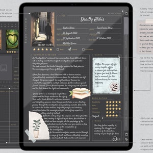 Digital Reading Journal Dark Mode | Book Tracker | Book Review and ...
