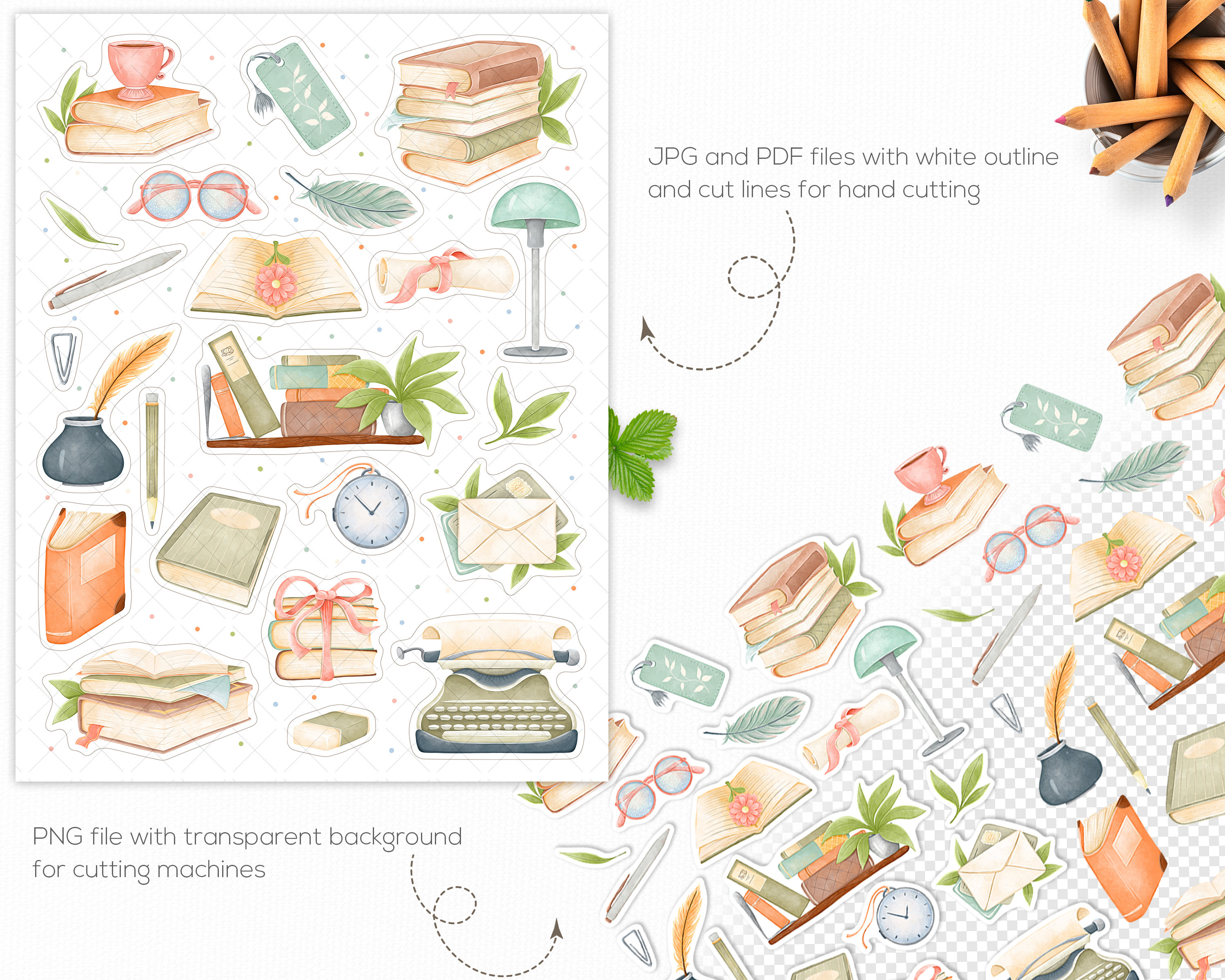 Books Sticker Sheet Education Planner Stickers Bullet Journal Sticker ...