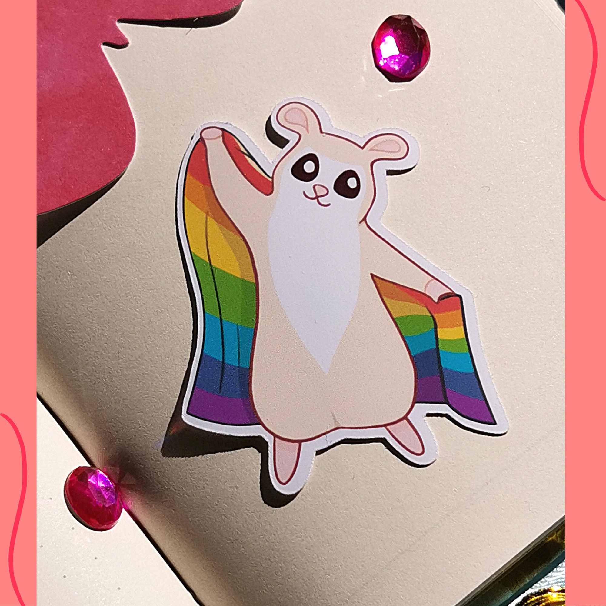 Pegatina Lgbt Pegatina de hámster con bandera de rebent | Etsy