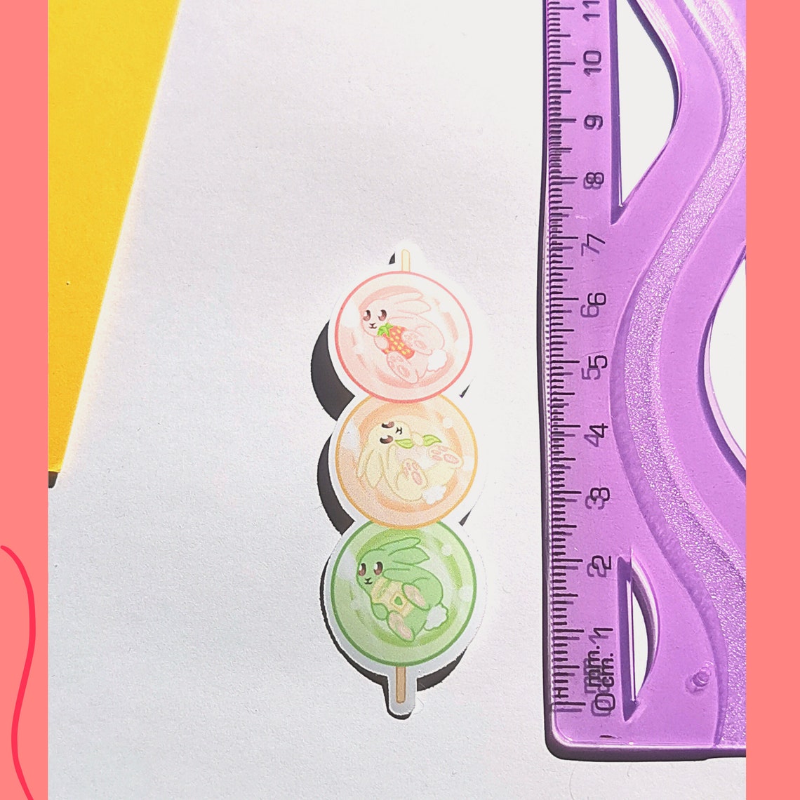 Cute Aesthetic Sticker Bunny Dango Japanese Snack Sticker Kawaii ...
