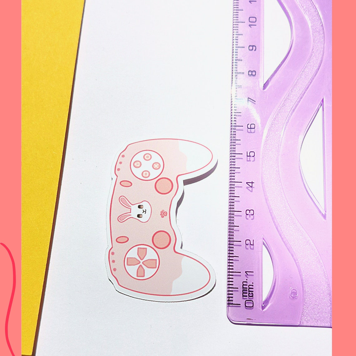 Cute Aesthetic Sticker Bunny Controller Kawaii Sticker Gaming Sticker ...