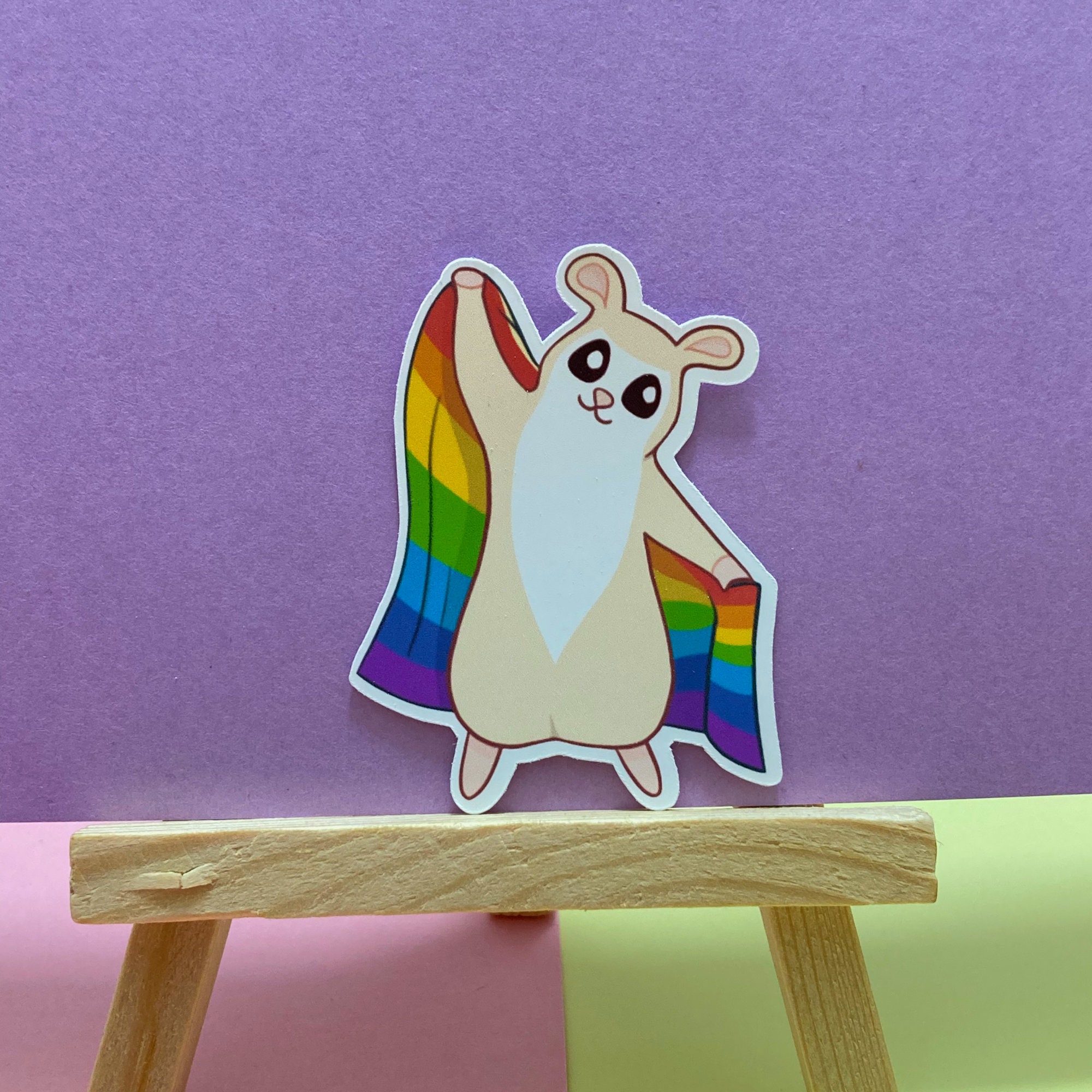 Pegatina LGBT Pegatina de hámster con bandera de lazo - Etsy España