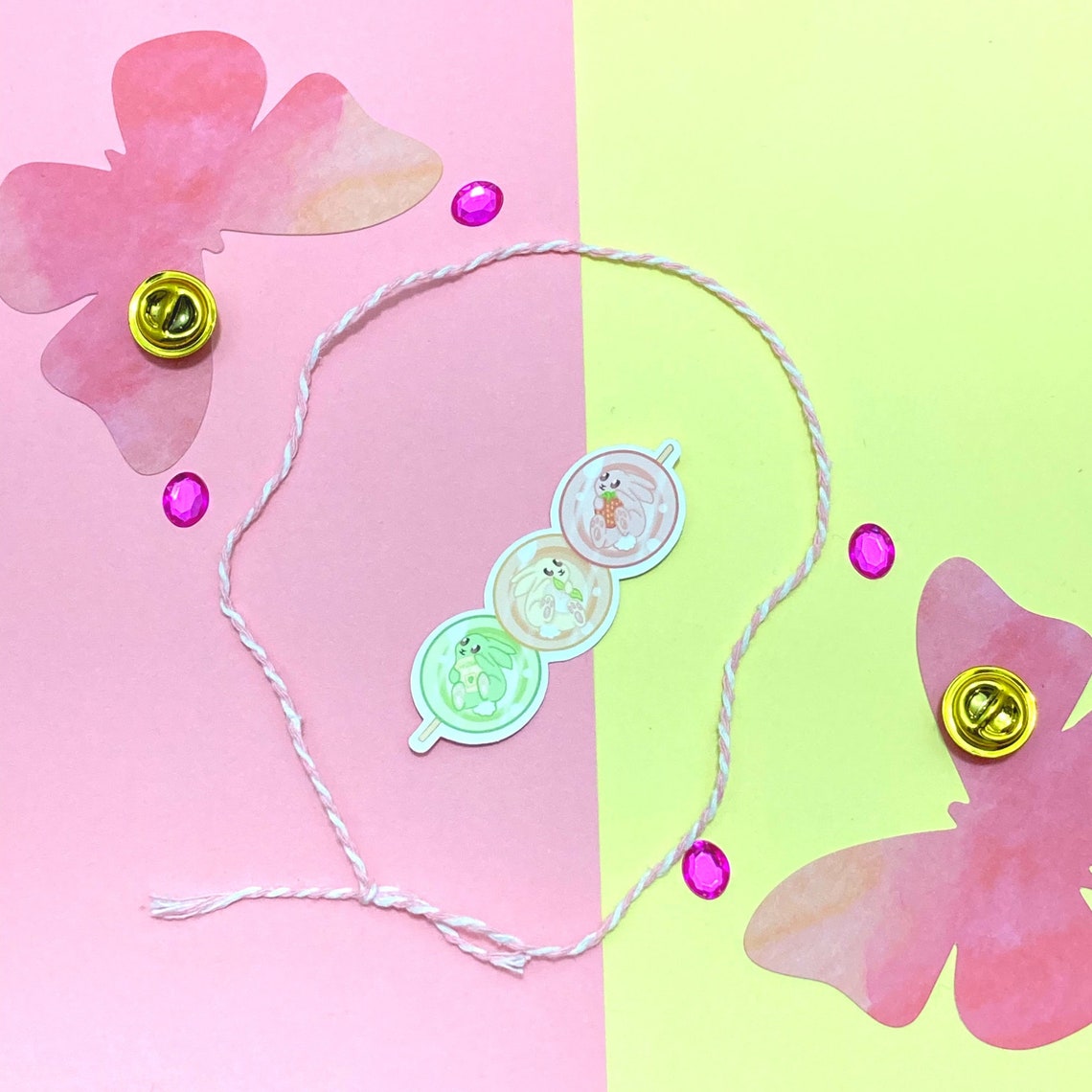 Cute Aesthetic Sticker Bunny Dango Japanese Snack Sticker Kawaii ...