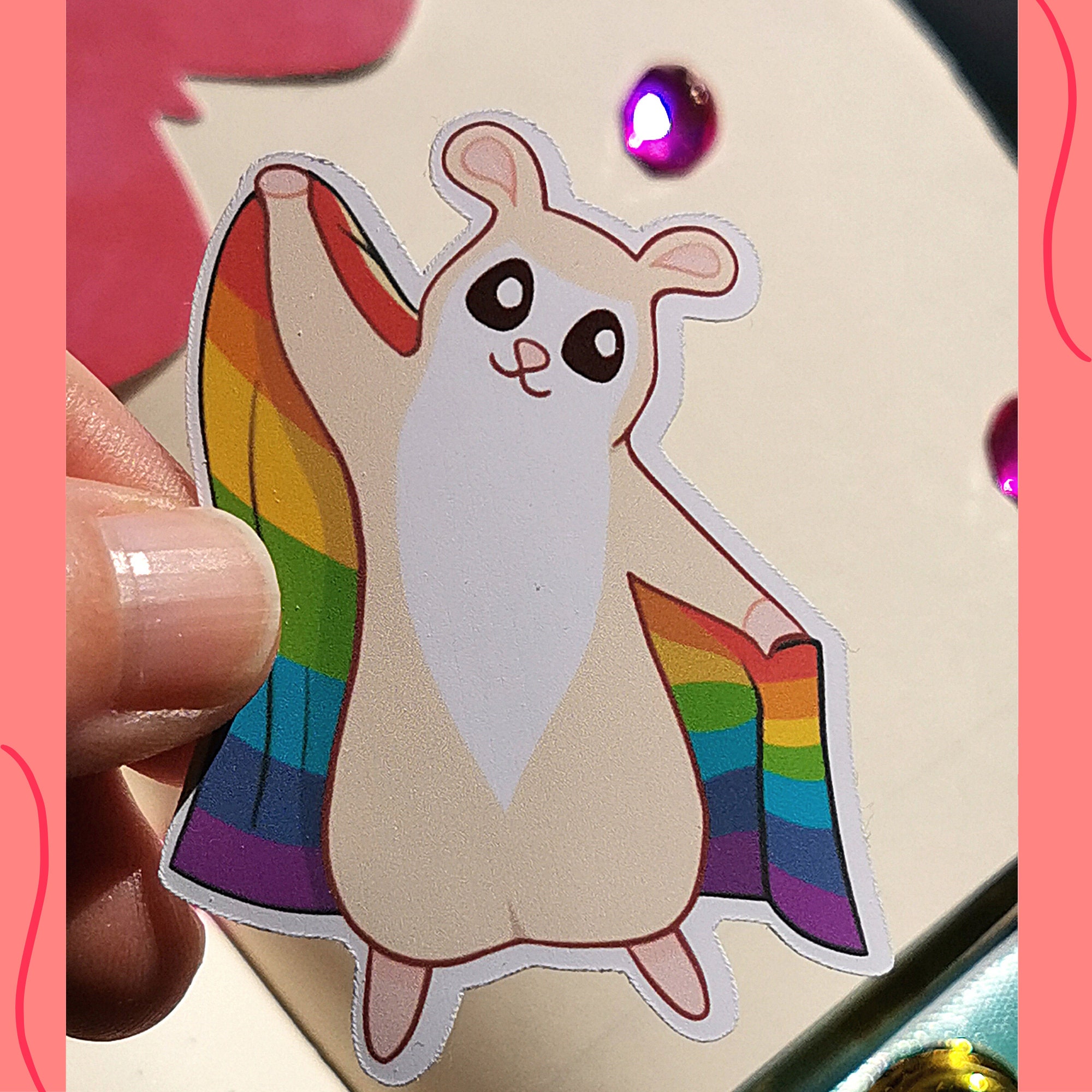 Pegatina Lgbt Pegatina de hámster con bandera de rebent | Etsy
