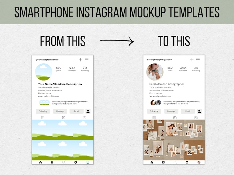 Instagram Mockup Templates, Editable Canva Templates, Instagram Profile ...