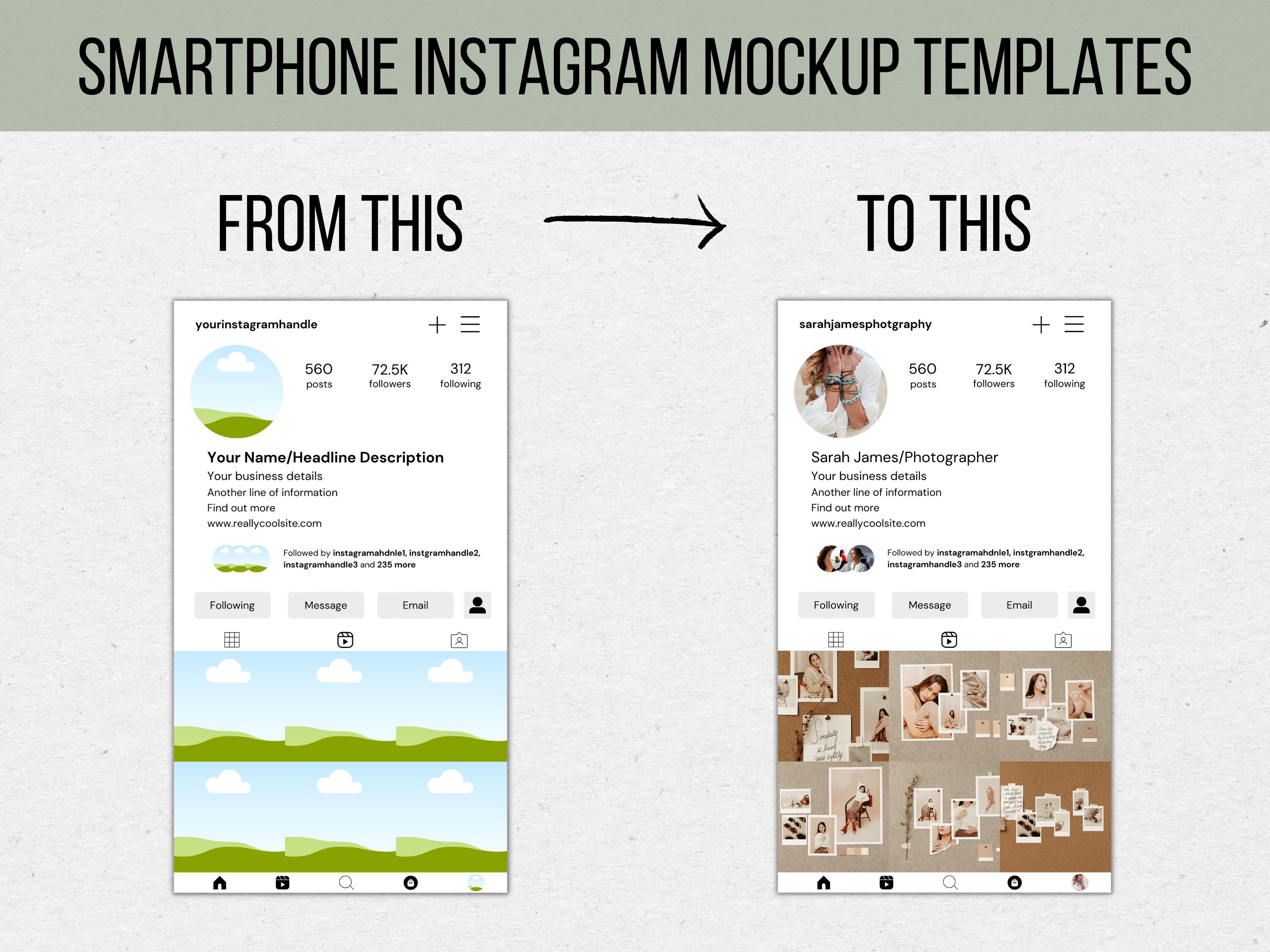 Instagram Mockup Templates, Editable Canva Templates, Instagram Profile ...