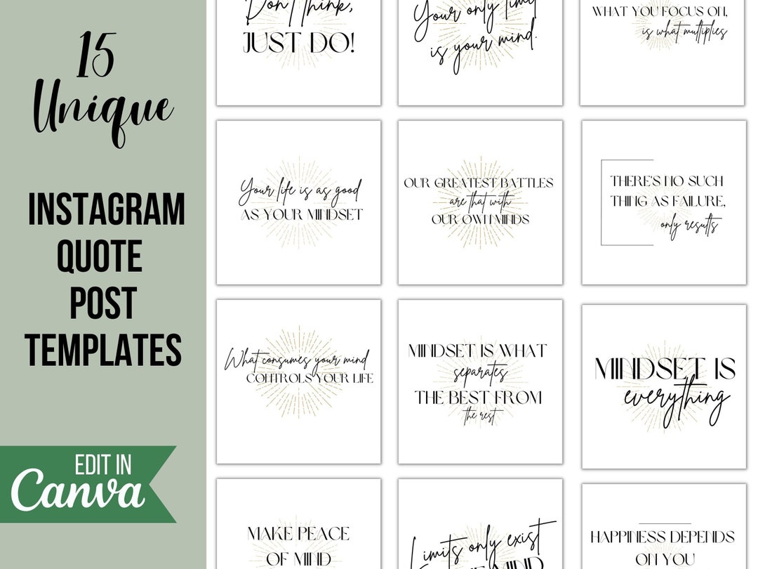 15 Positive Mind Instagram Quote Templates, Celestial IG Posts (canva ...