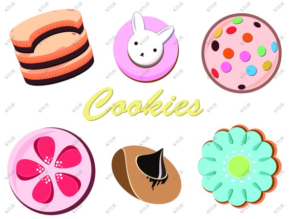 Cookies 2d cookies doodle cookies bakery dessert clipart | Etsy