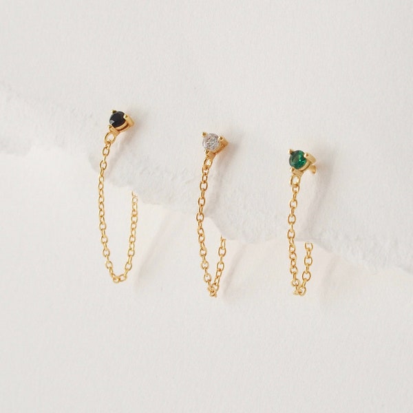 Crystal Chain Earrings - Etsy