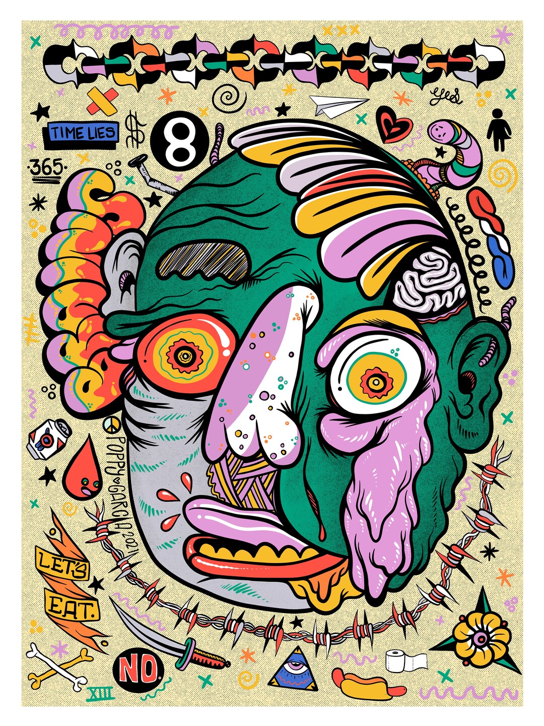 Z is for ZOMBIE 01 // Artist Giclee Print / Cold Press Paper / Portrait ...