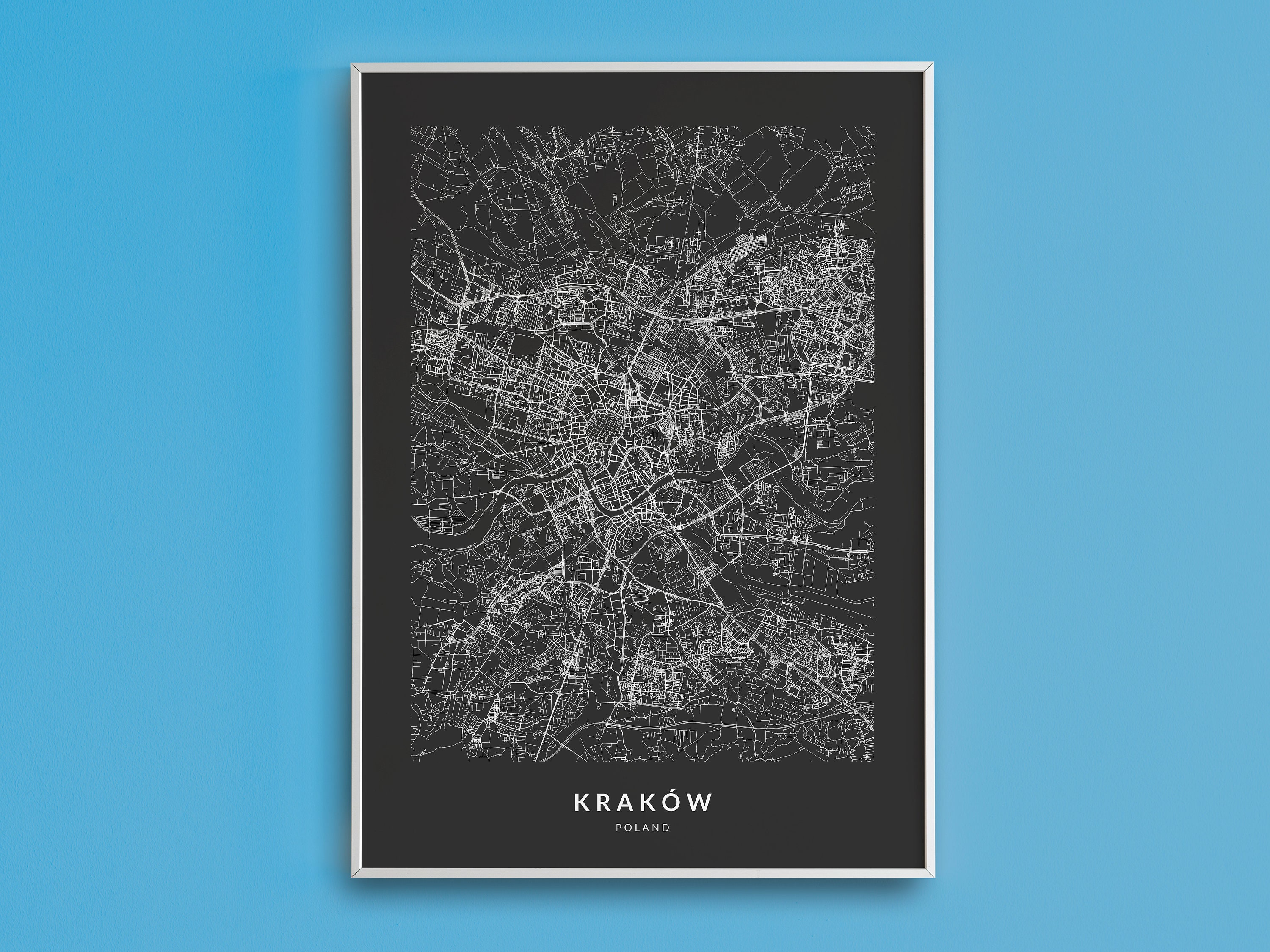 Krakow Map, Krakow Poster, Krakow Print, Krakow Poland, Krakow Gift ...