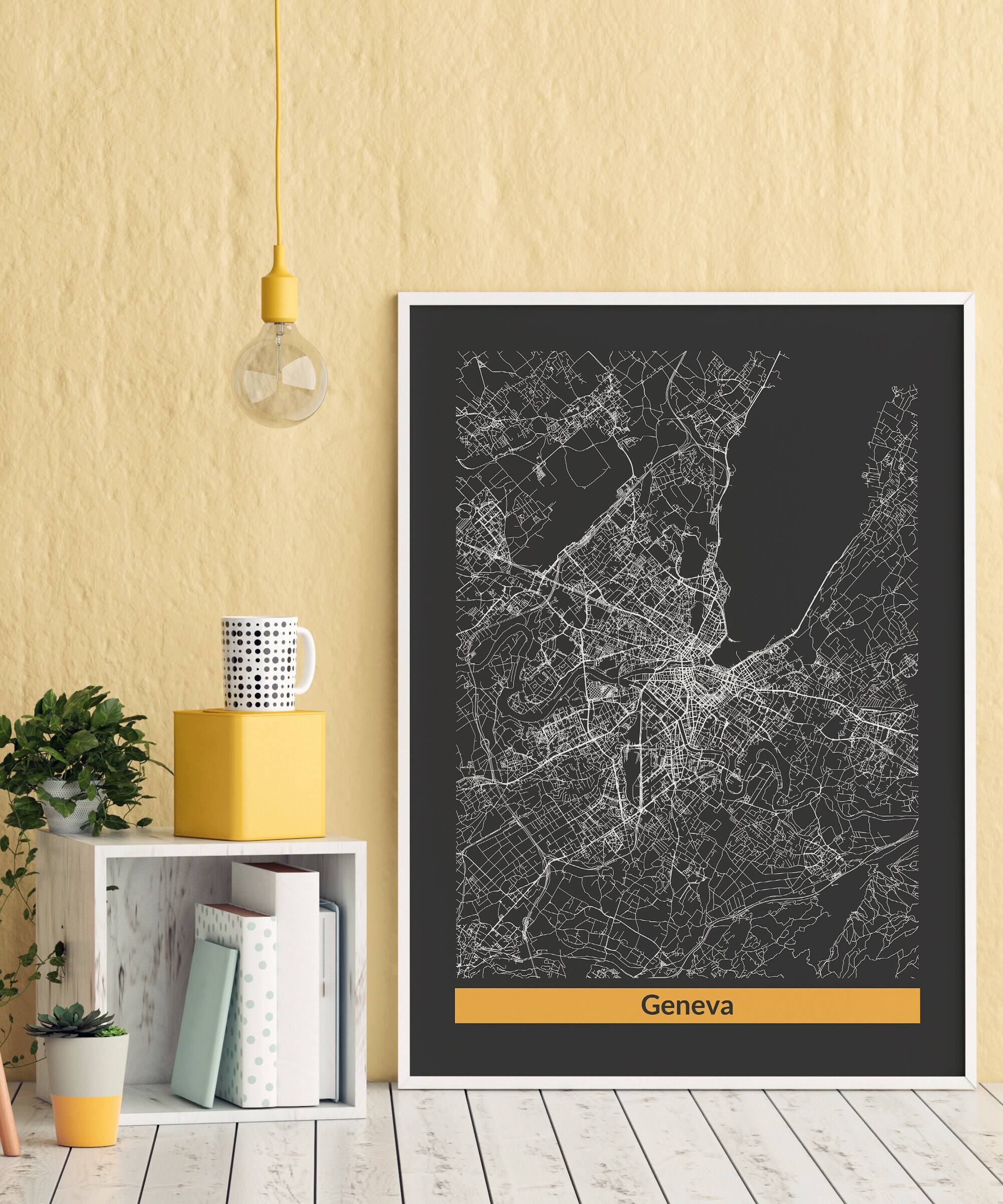 Geneva Map Geneva Print Geneva Art Geneva Poster Geneva - Etsy