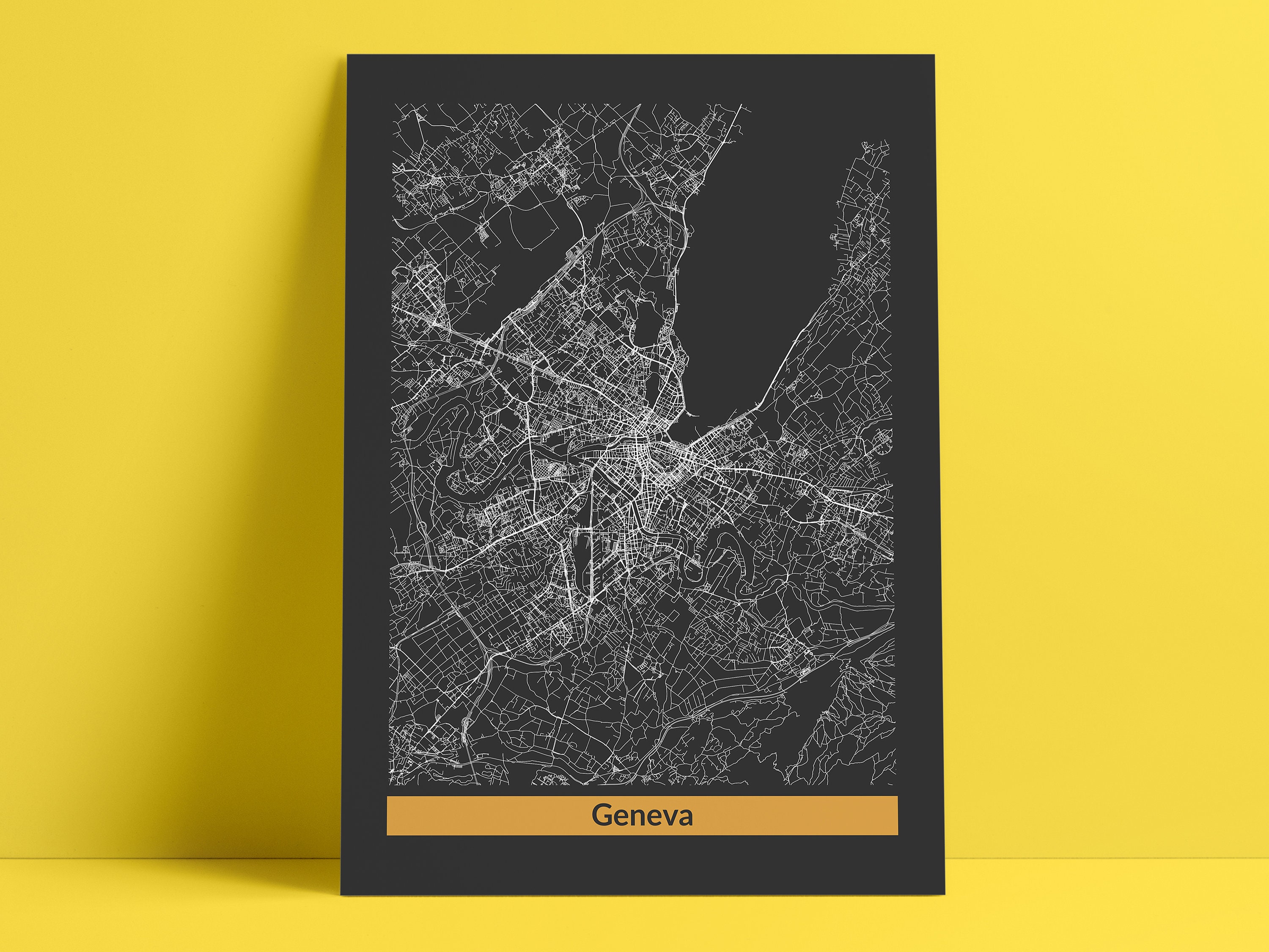 Geneva Map, Geneva Print, Geneva Art, Geneva Poster, Geneva Switzerland ...