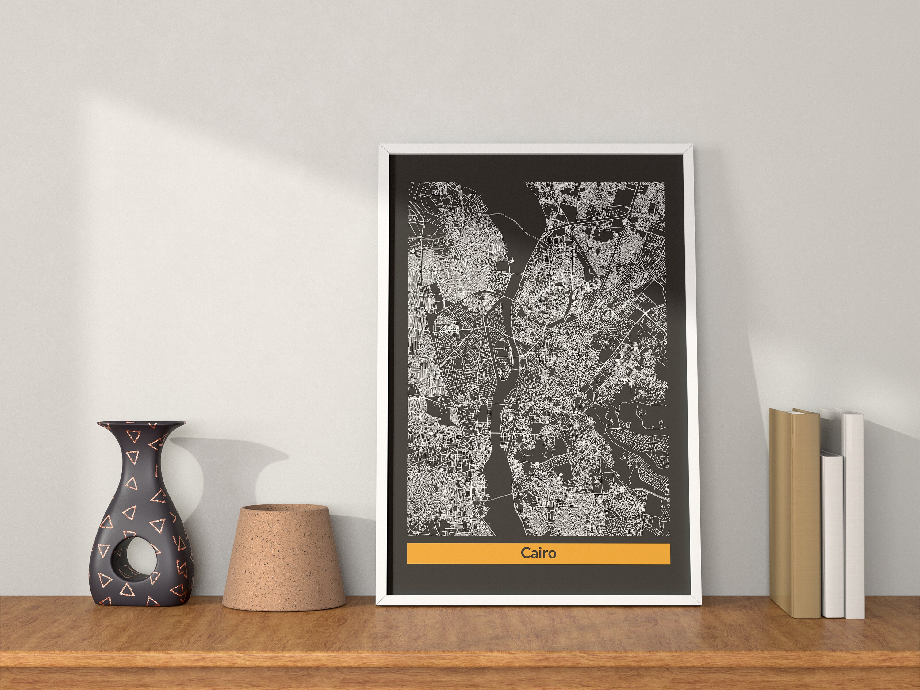 Cairo Map, Cairo Poster, Cairo Art Print, Cairo Egypt, Cairo Travel Map ...
