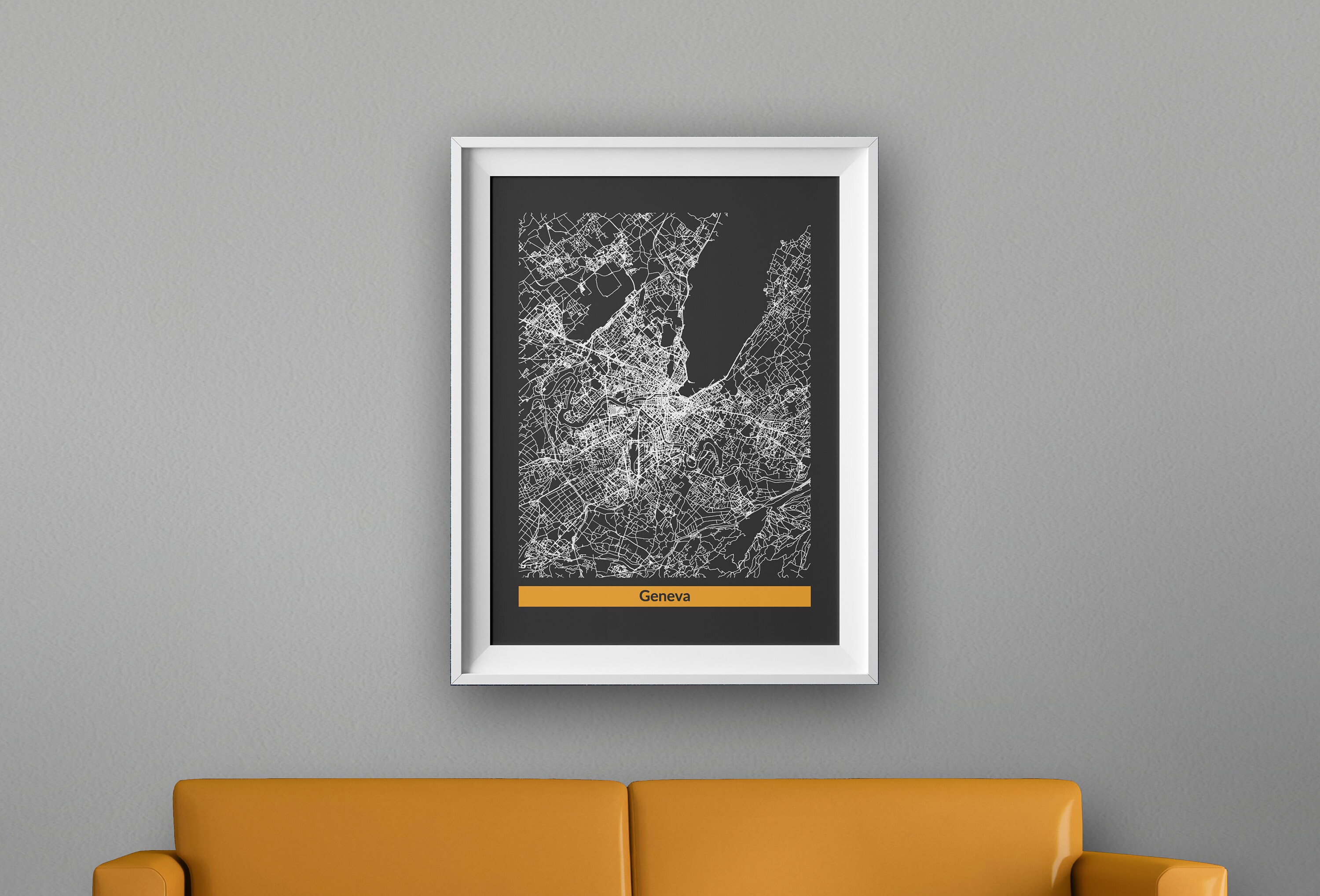Geneva Map Geneva Print Geneva Art Geneva Poster Geneva - Etsy