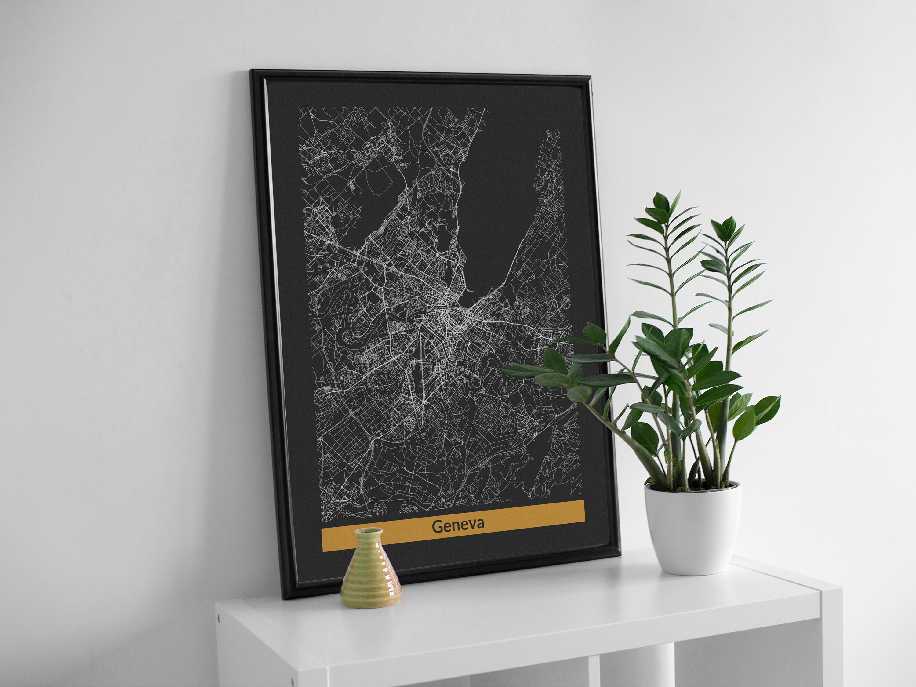 Geneva Map Geneva Print Geneva Art Geneva Poster Geneva - Etsy