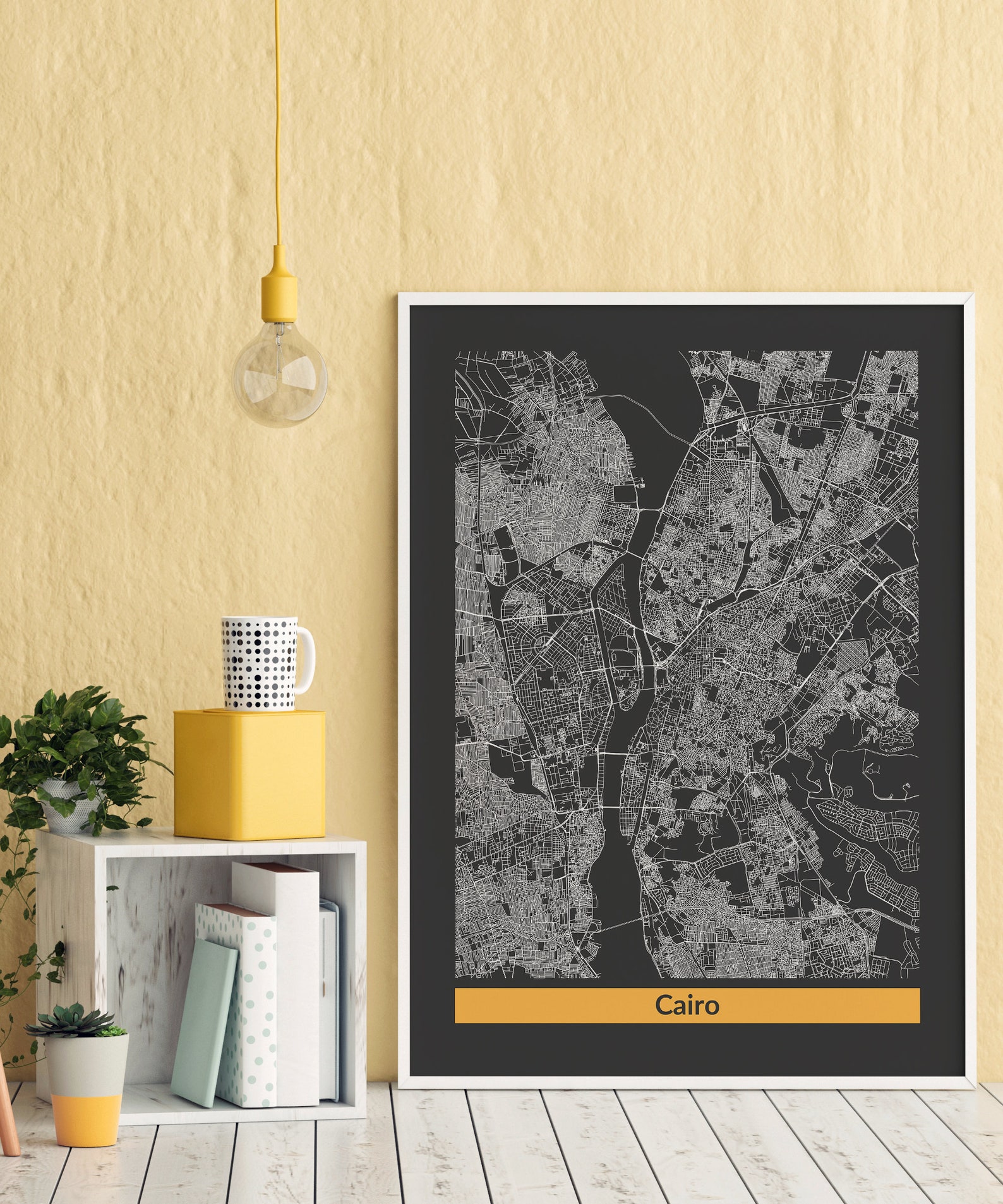 Cairo Map, Cairo Poster, Cairo Art Print, Cairo Egypt, Cairo Travel Map ...