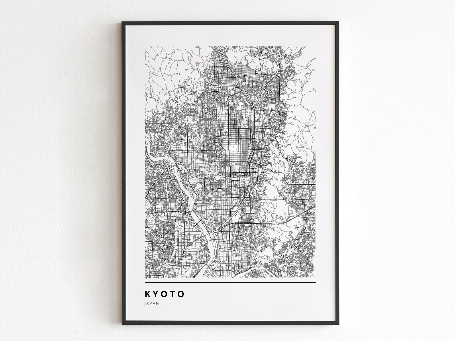 Kyoto DIGITAL Download Map, Custom City Map Print, Kyoto Map Poster ...
