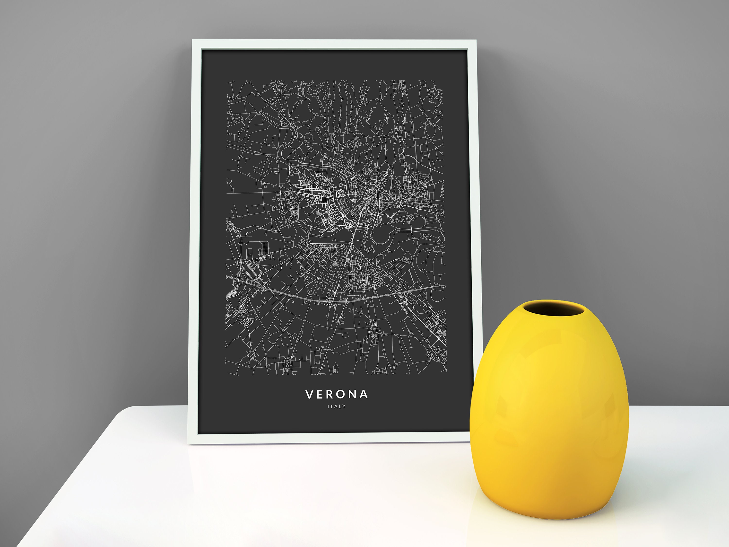 Verona City Map Verona Poster Print Vector Map City Map - Etsy
