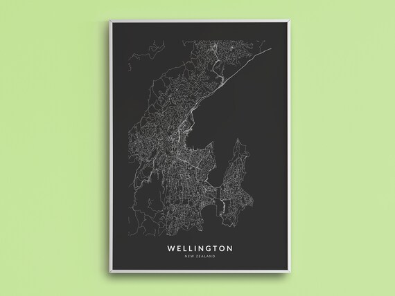 Wellington Map Wellington Poster Wellington Print | Etsy