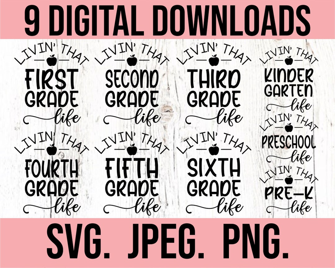 Back to School SVG Bundle - Hello Grade School - Instant Download ...