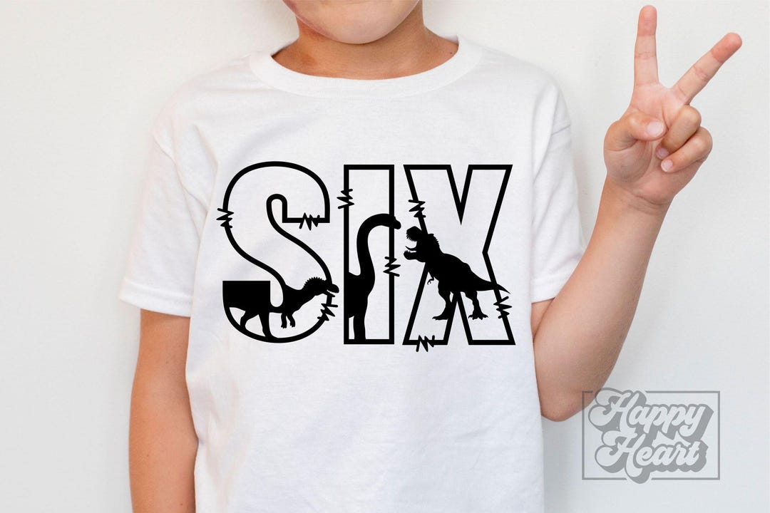 6th Birthday T Rex SVG - I Am Six Dinosaur PNG - Sixth Birthday Boy ...