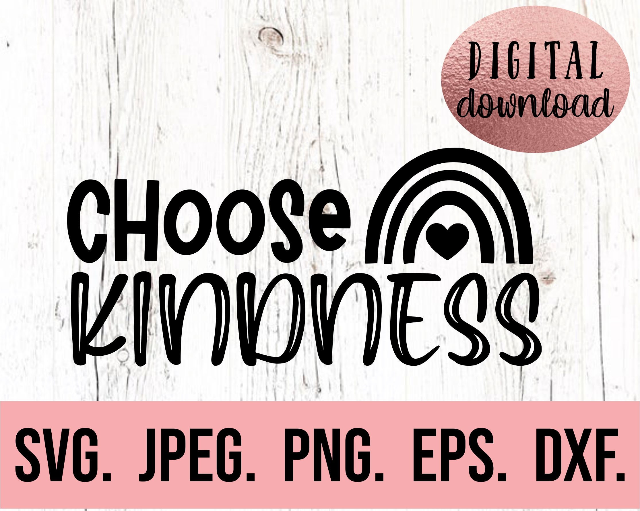 Kindness SVG Bundle Be Kind SVG Cricut Cut File Pink - Etsy Canada