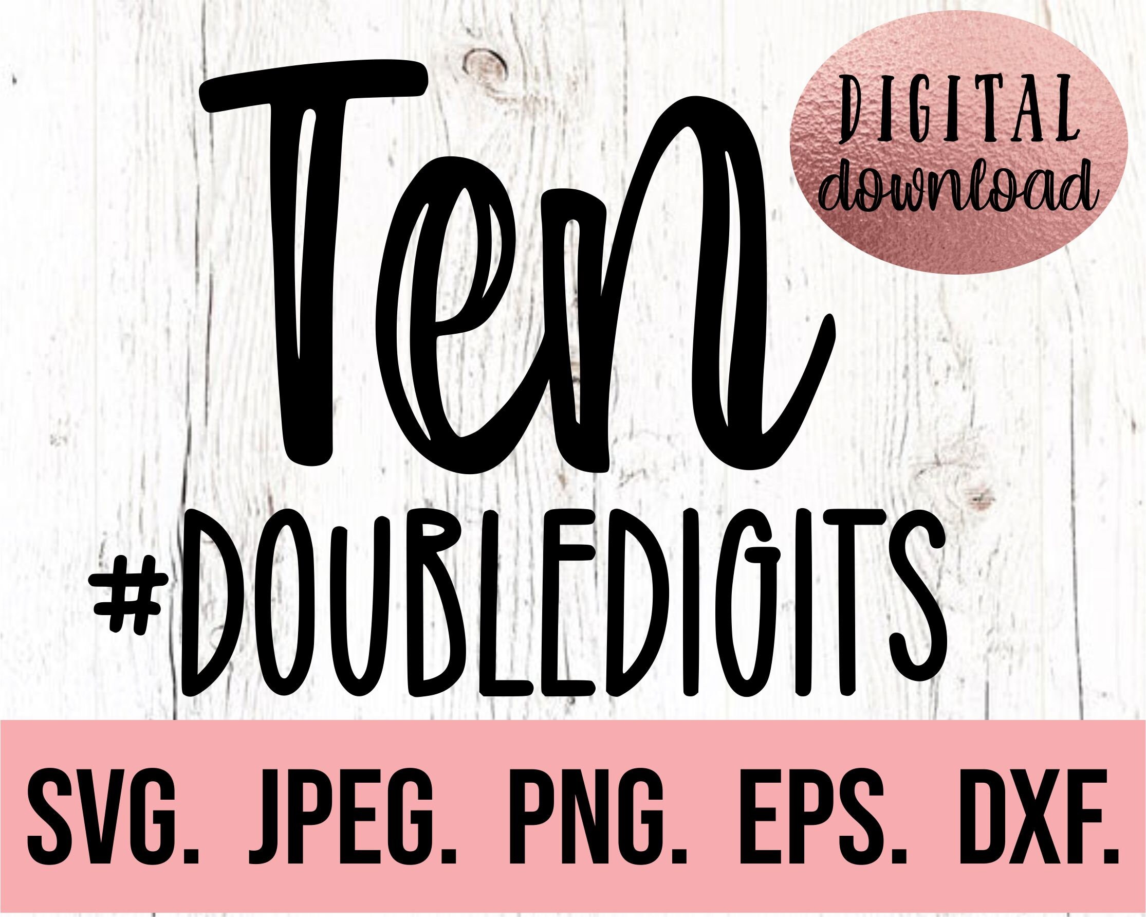 Ten SVG Hello Ten Svg Double Digits 10th Birthday Svg | Etsy Australia