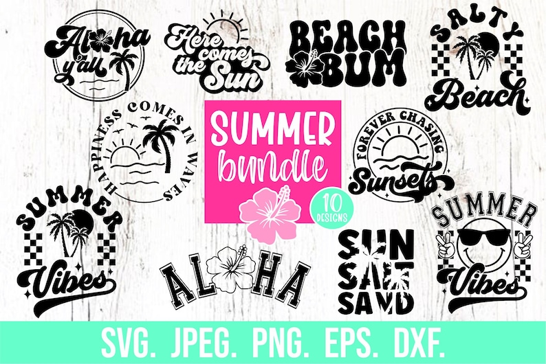 Summer SVG Bundle - Flower SVG - Digital Download - Cricut Cut File ...
