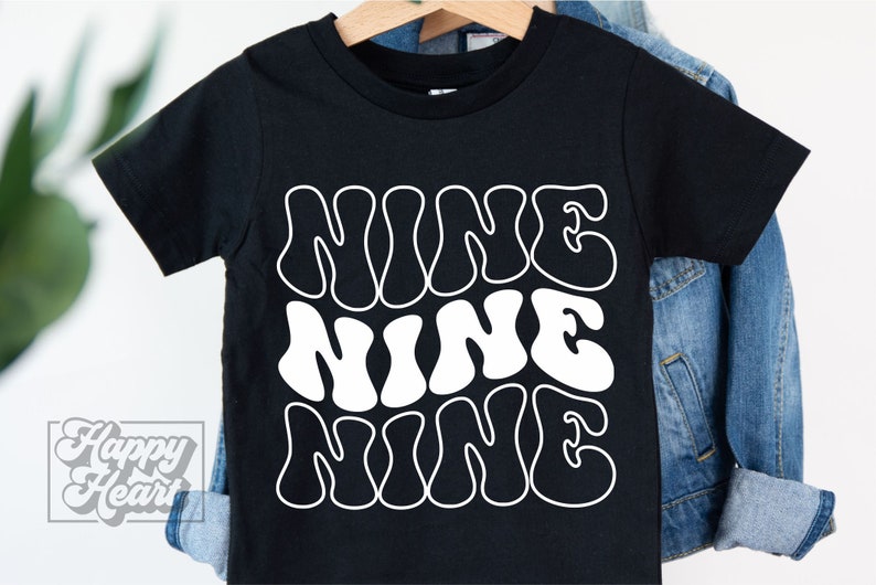Retro Nine SVG - Ninth Birthday Boy Shirt SVG - Instant Download ...