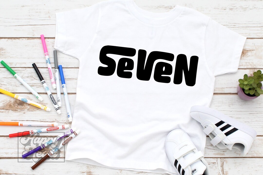 Retro Seven SVG - Seventh Birthday Boy Shirt SVG - Instant Download ...